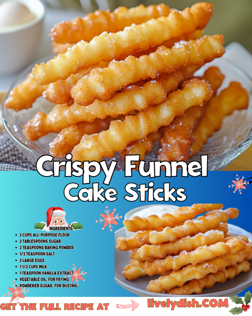 Easy Crispy Funnel Cake Sticks in 25 mins